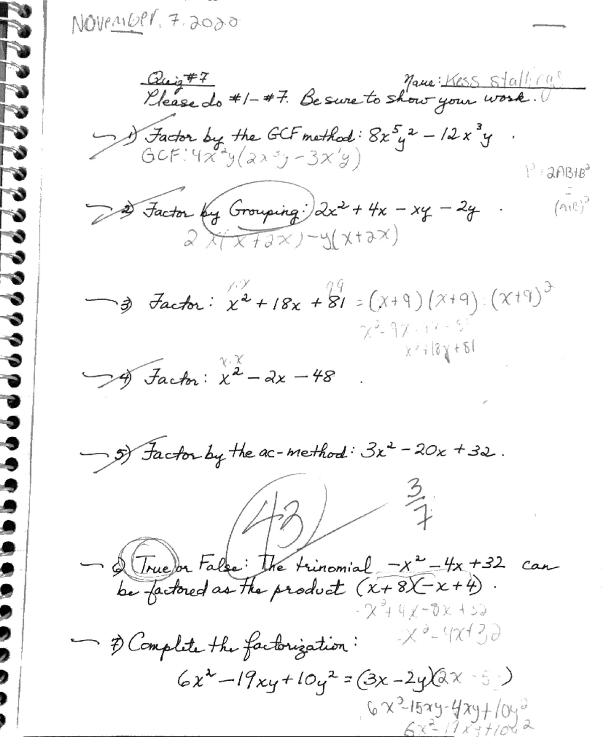 Quiz 7 Math Quiz MATH 0702 Studocu
