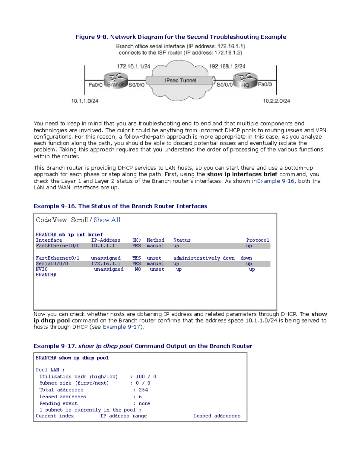 Troubleshooting and Maintaining Cisco IP Networks - Figure 9-8. Network Diagram for the Second ...