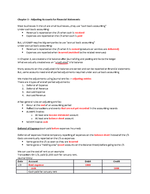Chapter 1 ACCY - notes for exam - Chapter 1 – Accounting in Business ...