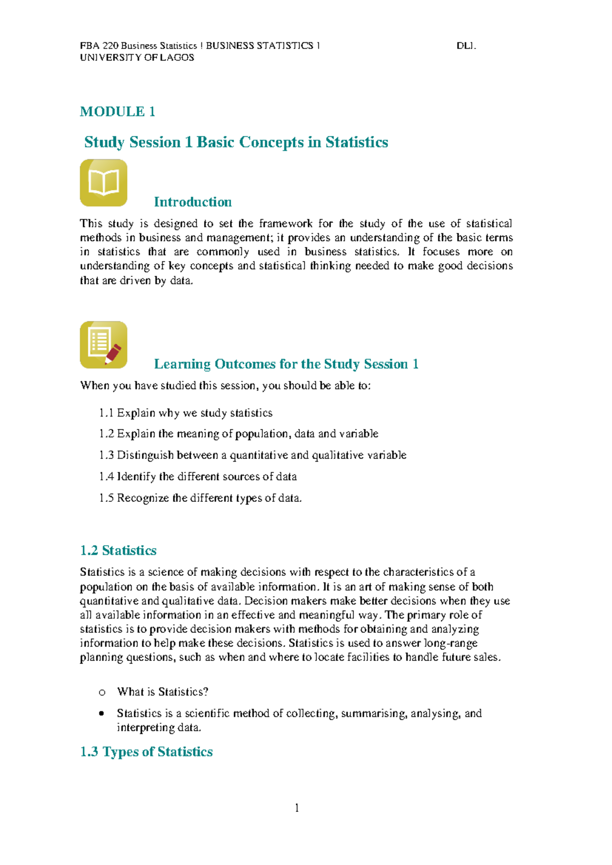 Business statistics - It focuses more on understanding of key concepts ...