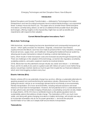 Emerging Technologies and their Disruptive Waves Now & Beyond ...