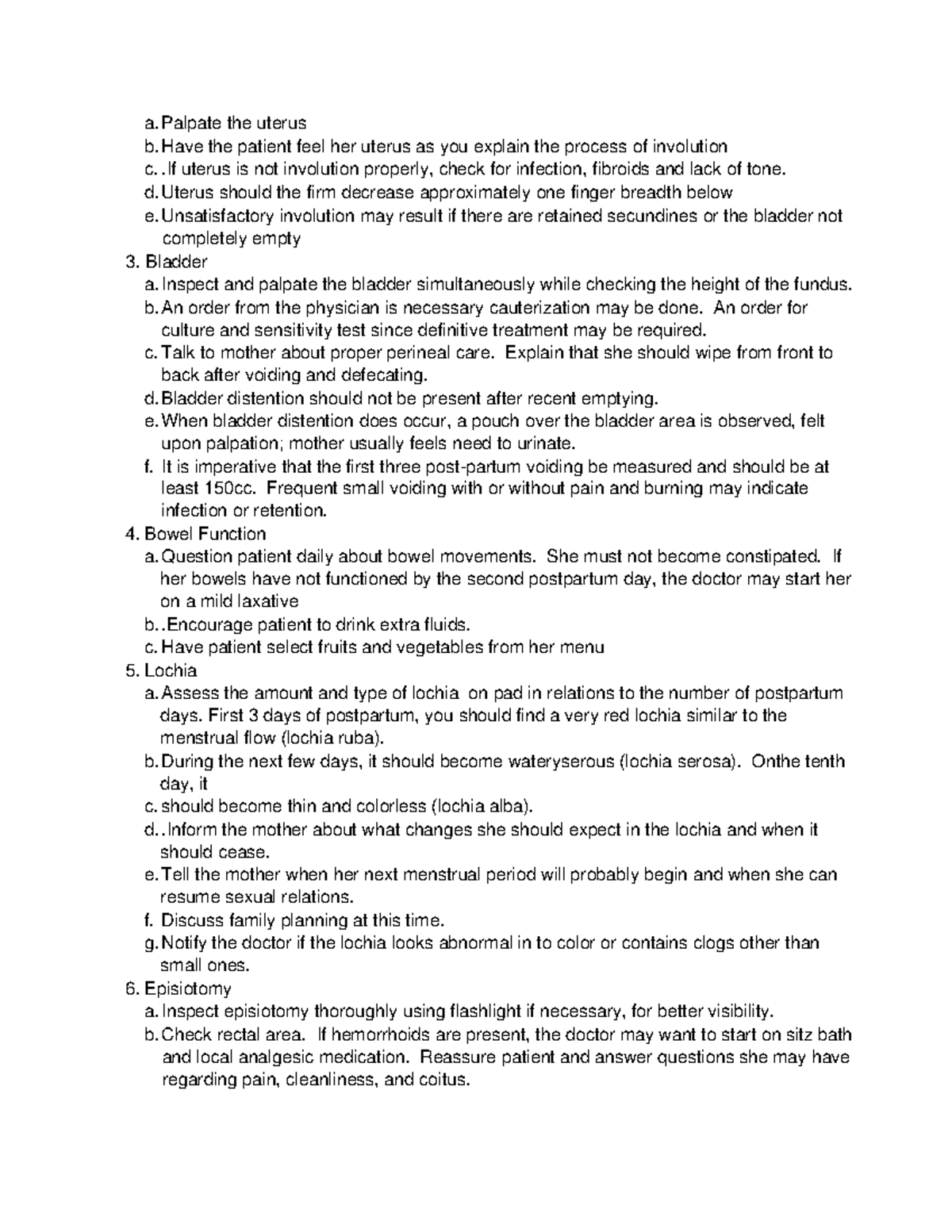 Palpate the uterus - a. Palpate the uterus b. Have the patient feel her ...