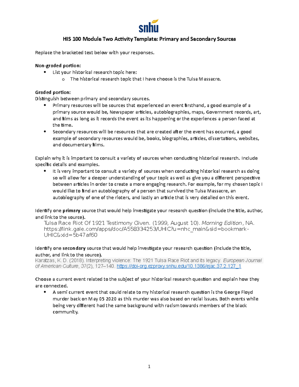 HIS 100 Module Two Activity Sources Template - HIS 100 Module Two ...