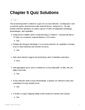Chapter 5 Summary - Data Communications and Computer Networks: a Business User's Approach ...