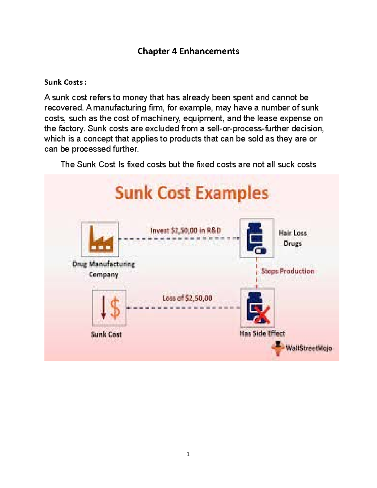 Chapter 4 Enhancments - ,,,, - Chapter 4 Enhancements Sunk Costs : A ...