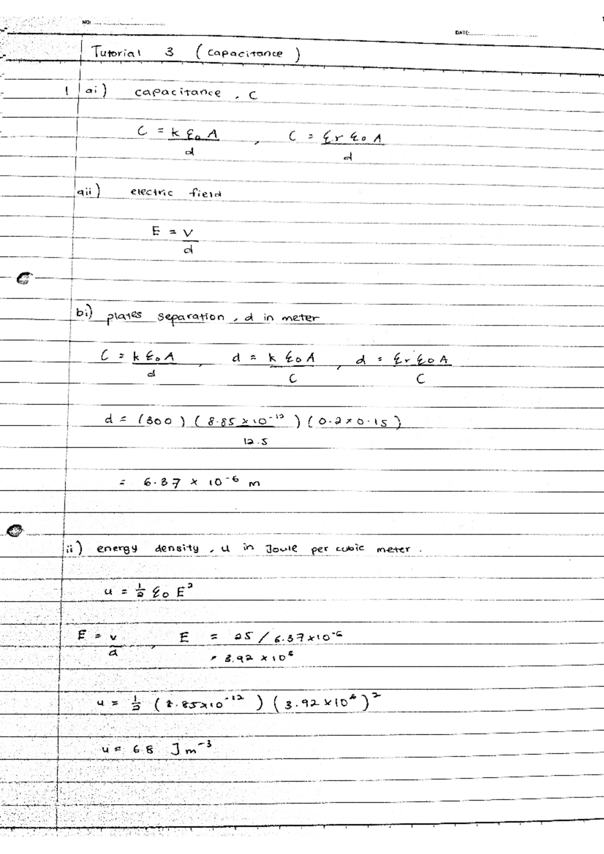PHY TUTO Chapter 3 - tutorial capacitance - Electric and Magnetism ...