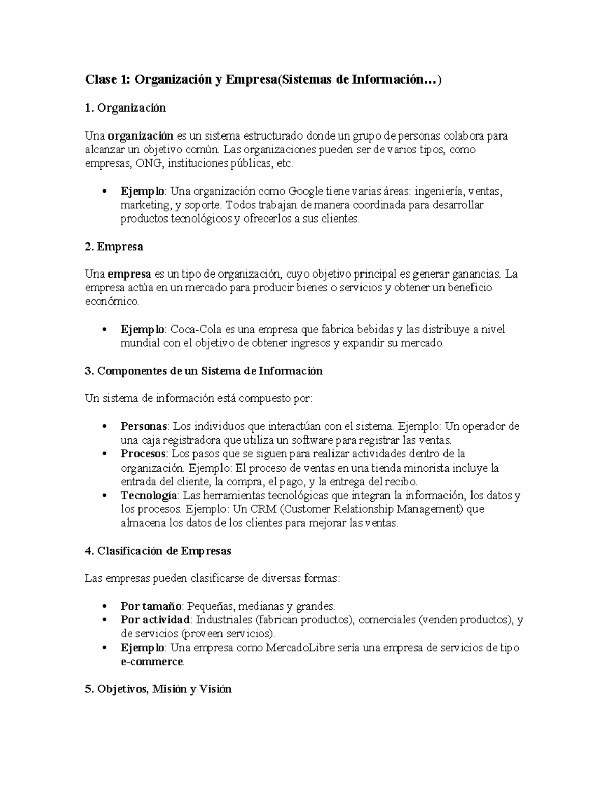 Resumen 1er Parcial sistemas x chatgpt - Clase 1: Organización y Empresa(Sistemas de Información ...