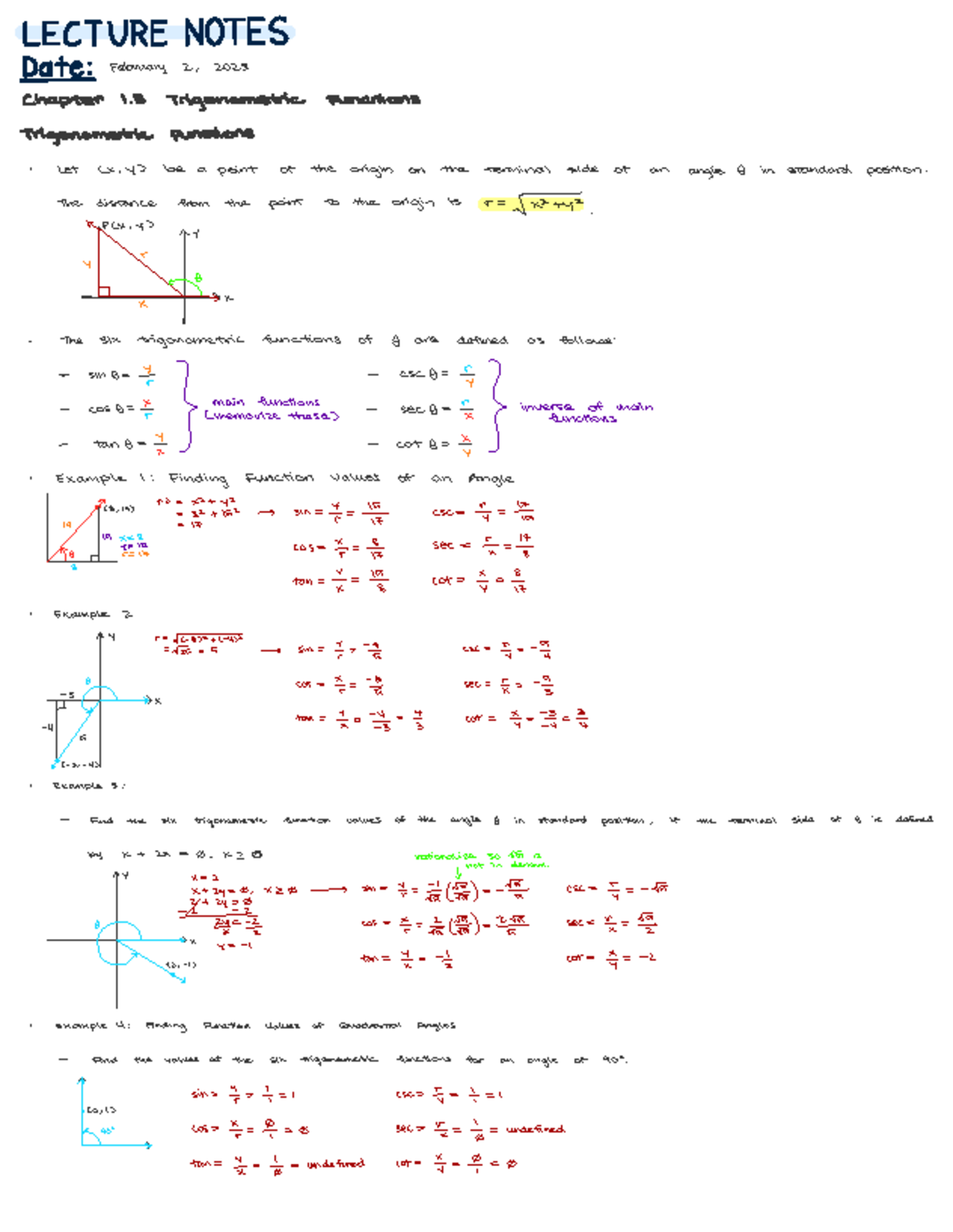Chapter 1.3 Trigonometric Functions - C VP- S oc:Fobmayz Functions ...