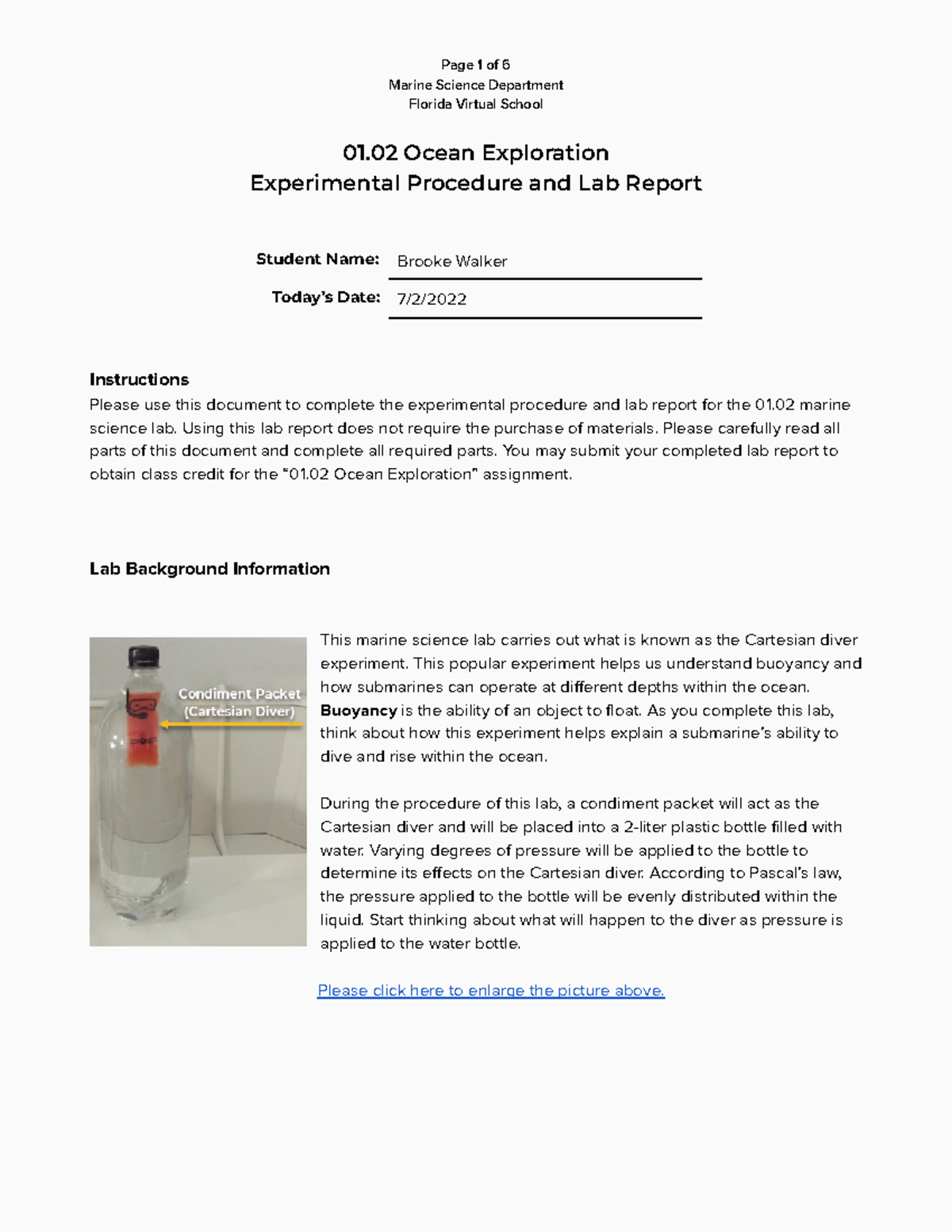 Copy of 01.02 Lab Report - Marine Science Department Florida Virtual ...
