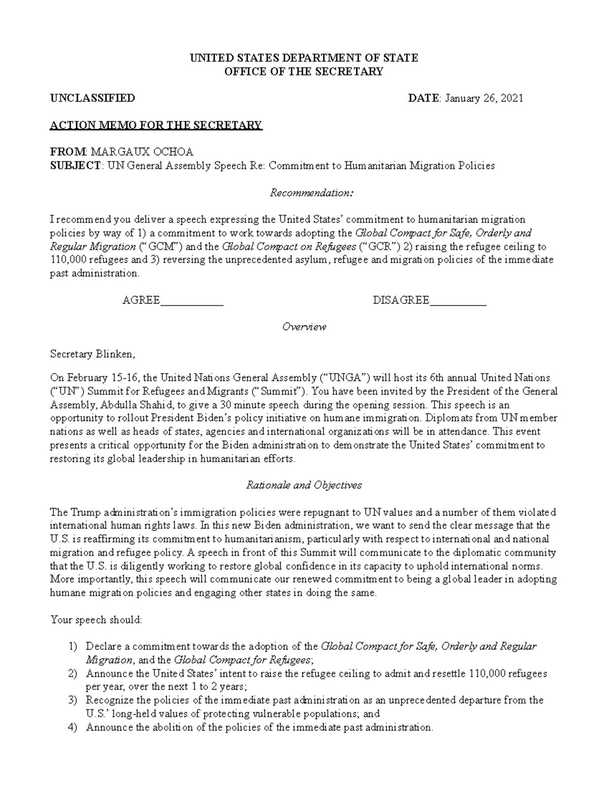 Final - Memo to Secretary of State (46) - UNITED STATES DEPARTMENT OF ...