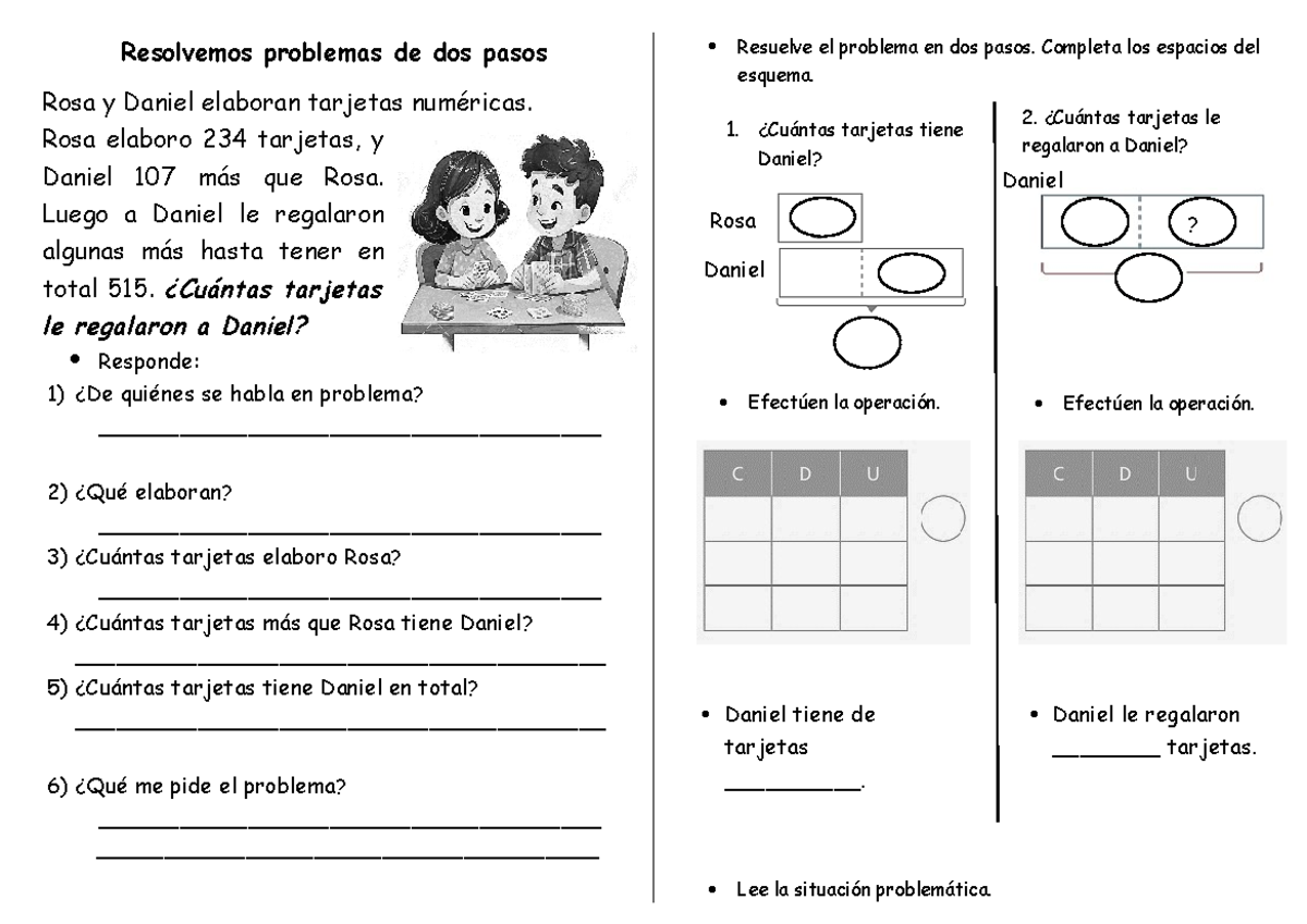 Ficha 50 Resolvemos problemas de dos pasos - Efectúen la operación ...