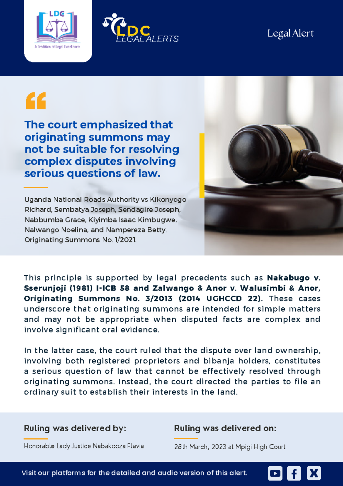 19th April 2024- LDC Legal Alerts - This principle is supported by ...