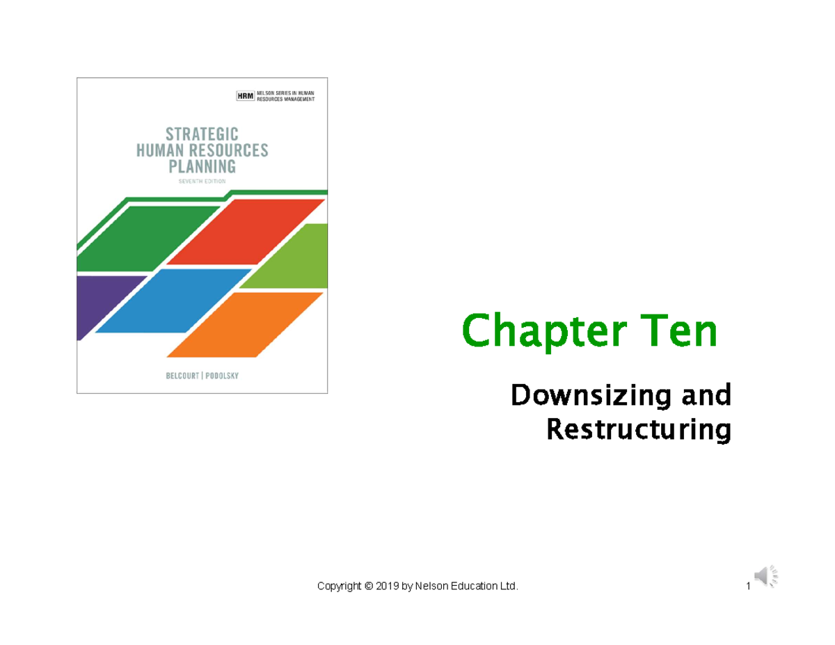 Lecture 10 - Ch 10 13 - Downsizing and Restructuring Appreciate the importance of defining - Studocu