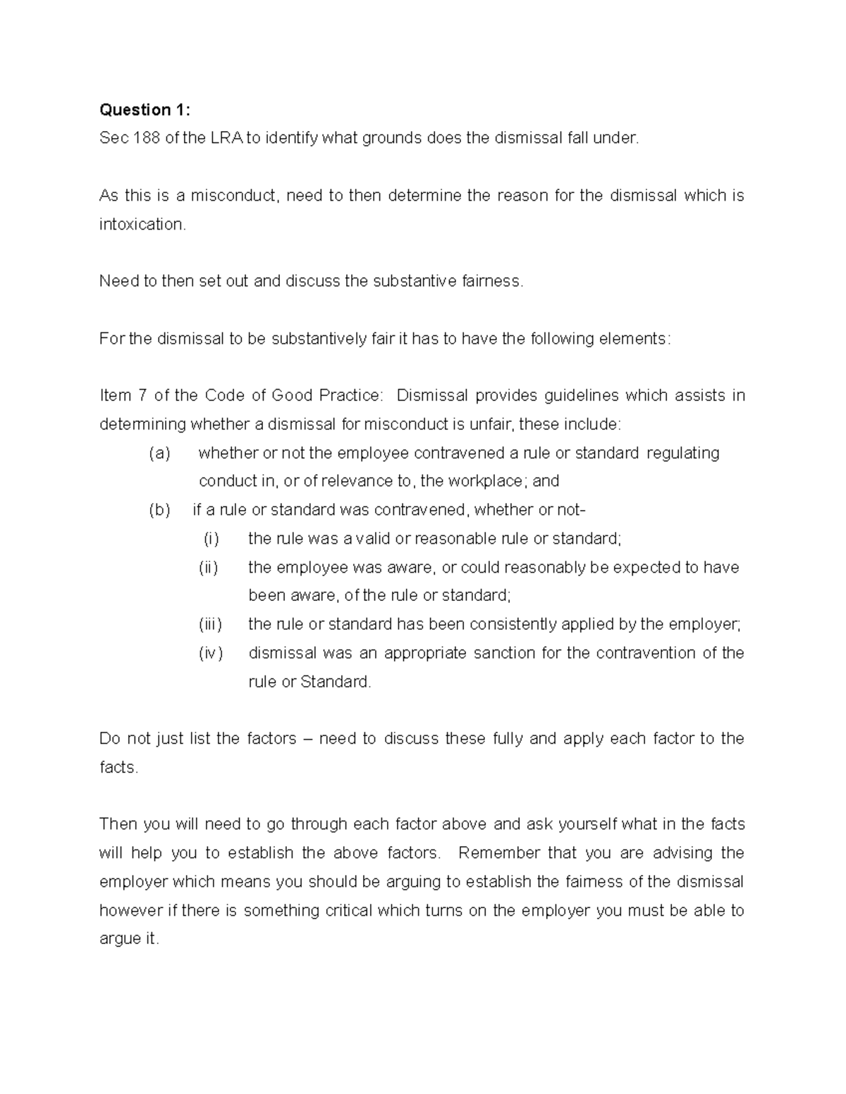 Answer for Revision - Question 1: Sec 188 of the LRA to identify what ...