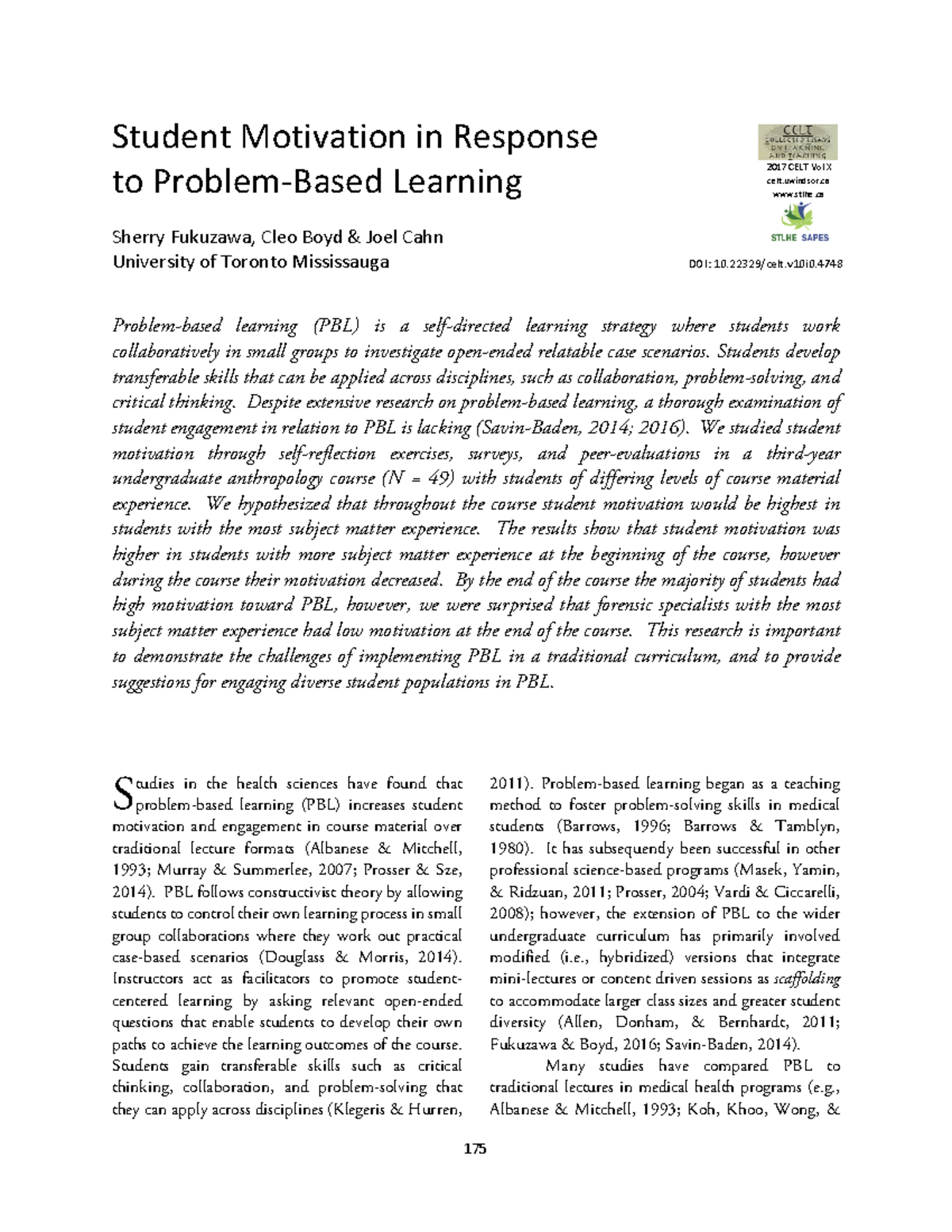 Janeiken%2C+4748+-+Fukuzawa+et+al - Student Motivation in Response to ...