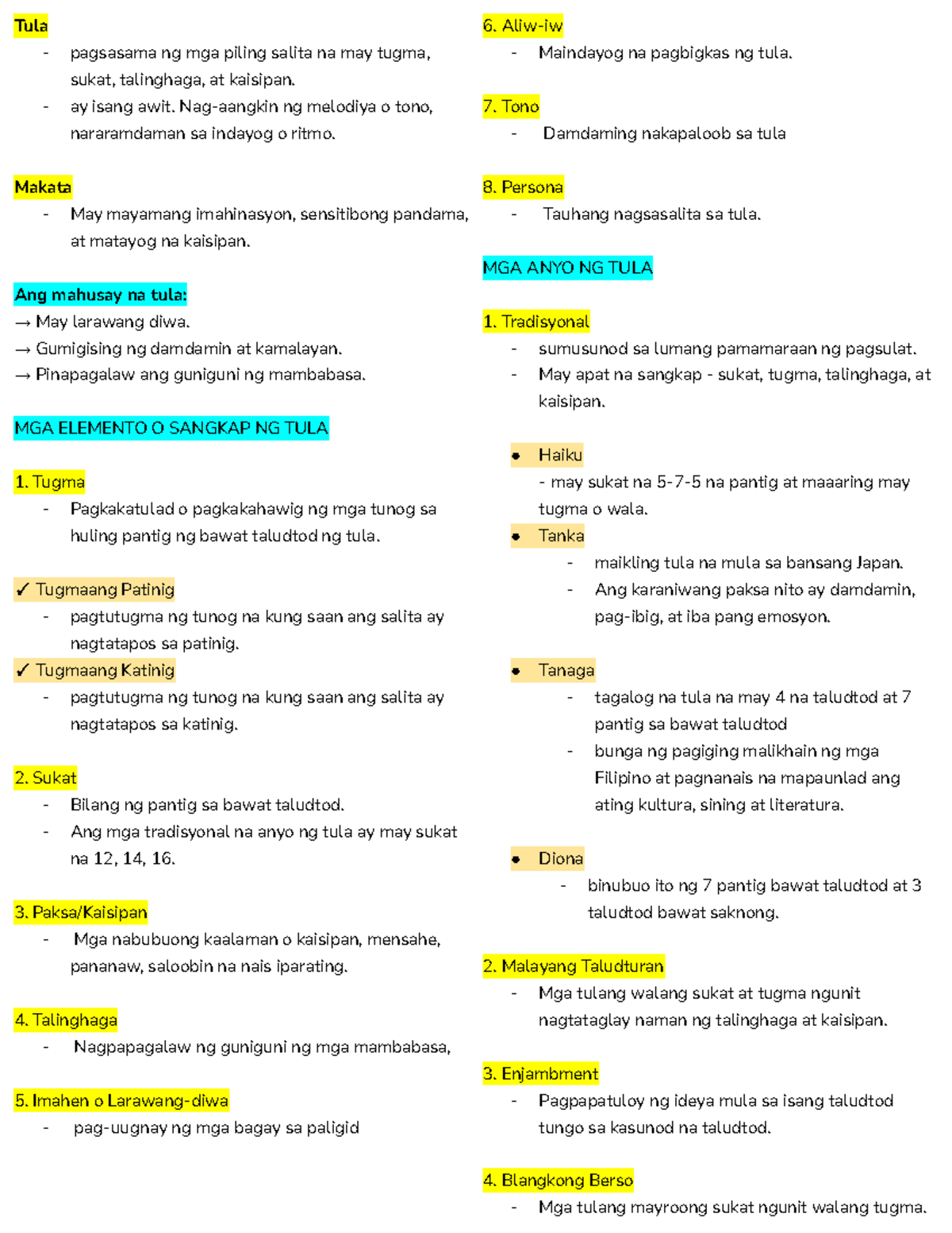 Malikhaing Pagsulat NG TULA - Tula - pagsasama ng mga piling salita na ...