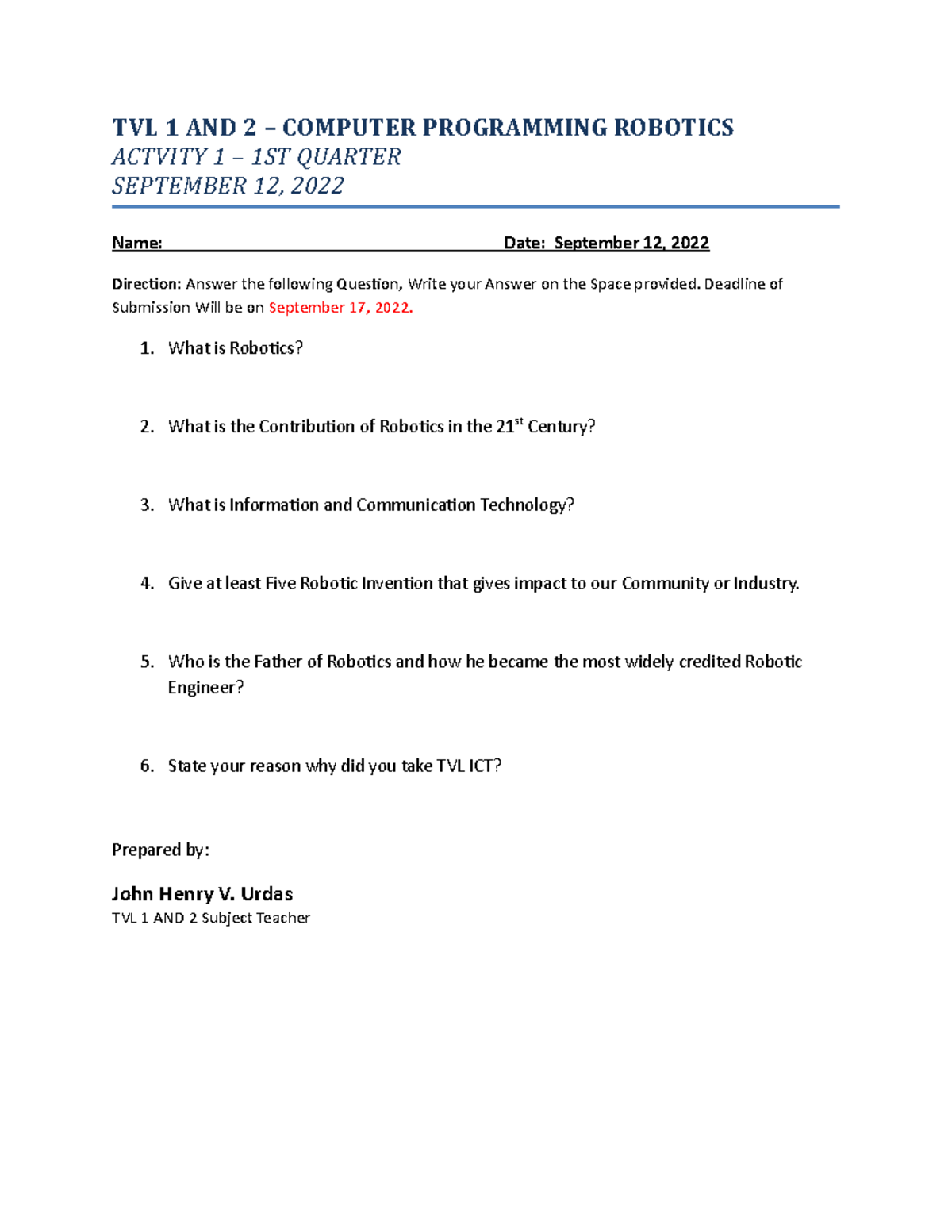 TVL 1 AND 2 Activity 1 - gfgfg - TVL 1 AND 2 – COMPUTER PROGRAMMING ...