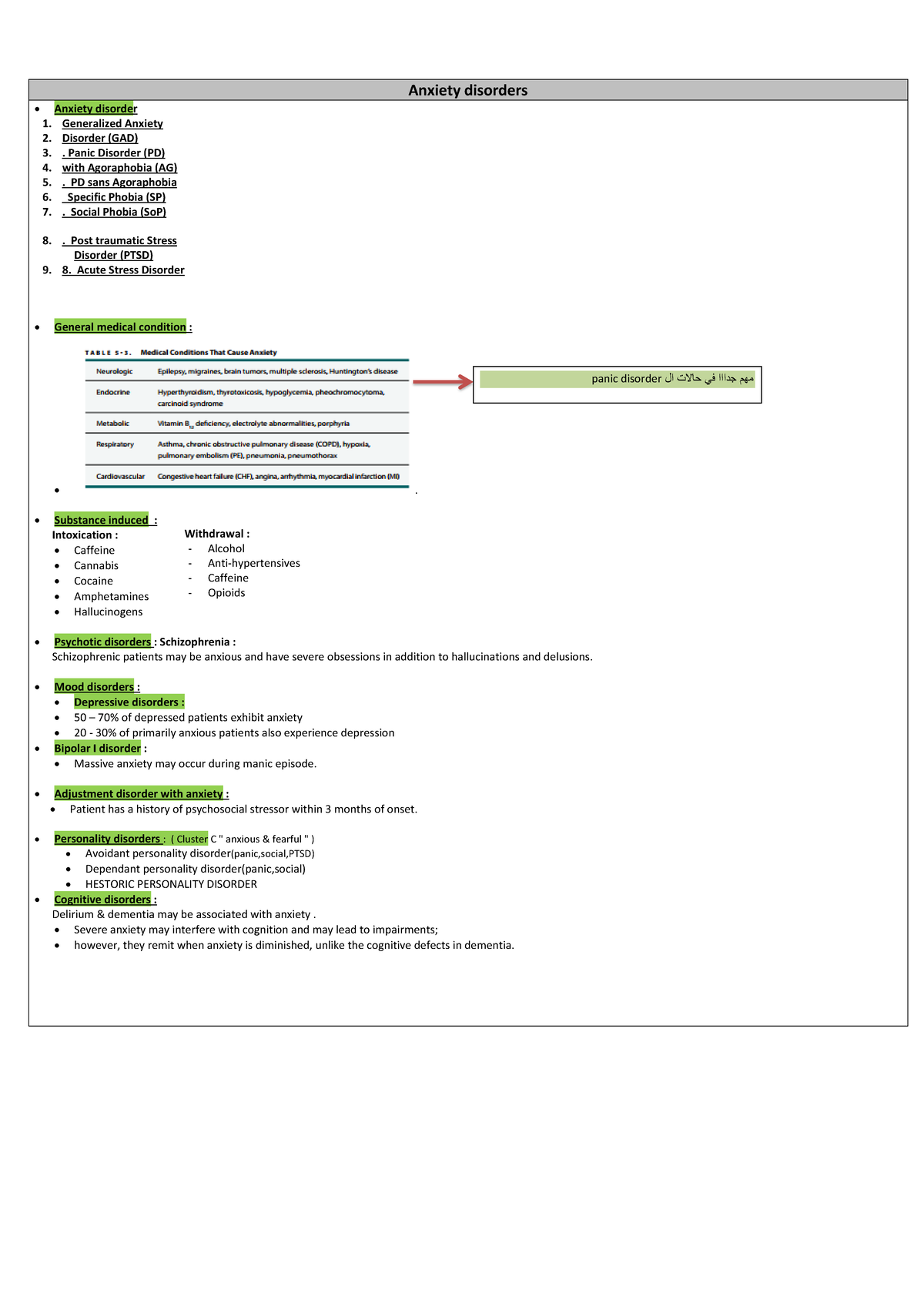 Anxiety lecture - Anxiety disorders Anxiety disorder Generalized ...