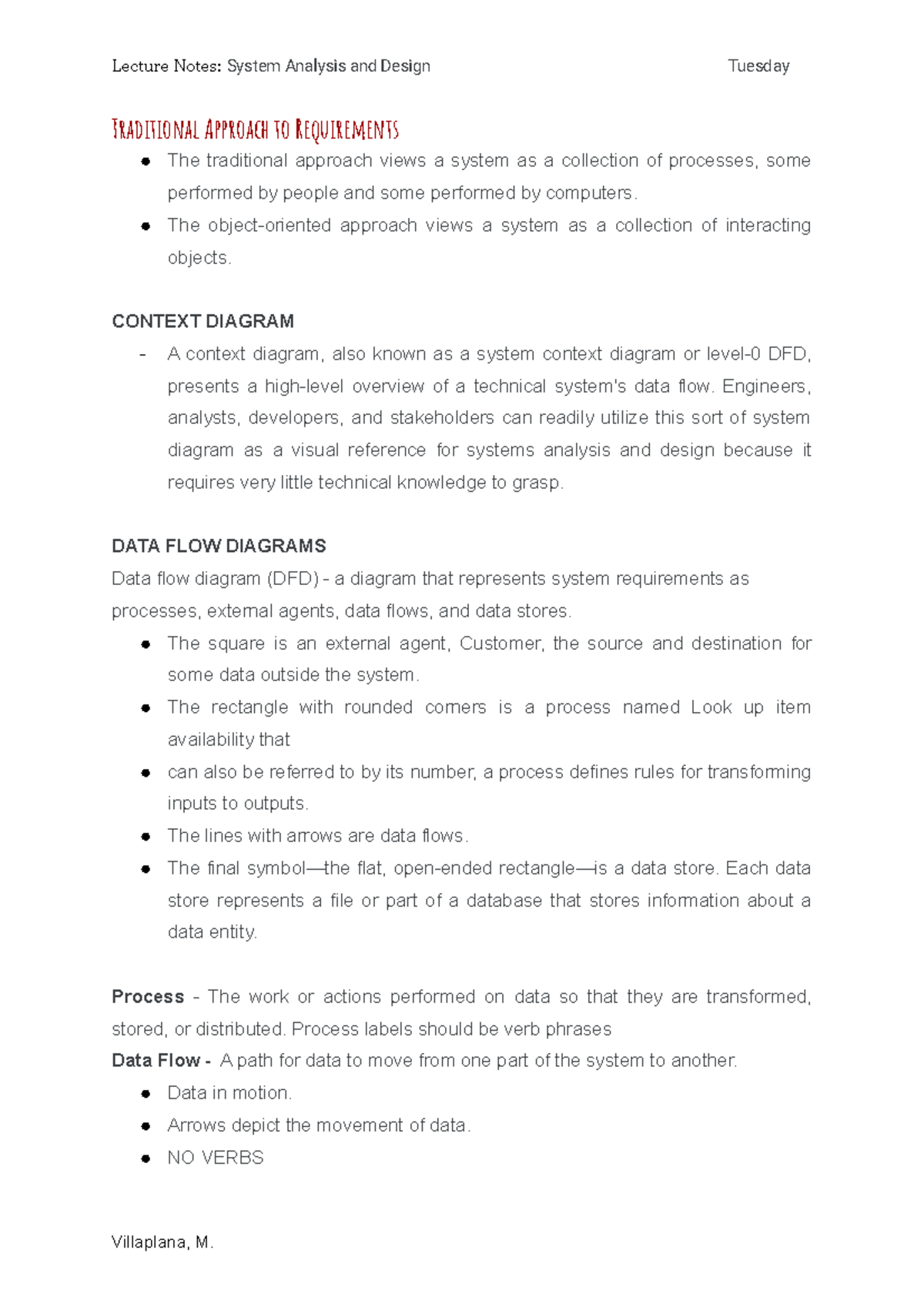 Traditional Approach to Requirements - Week7(Lecture Notes ...