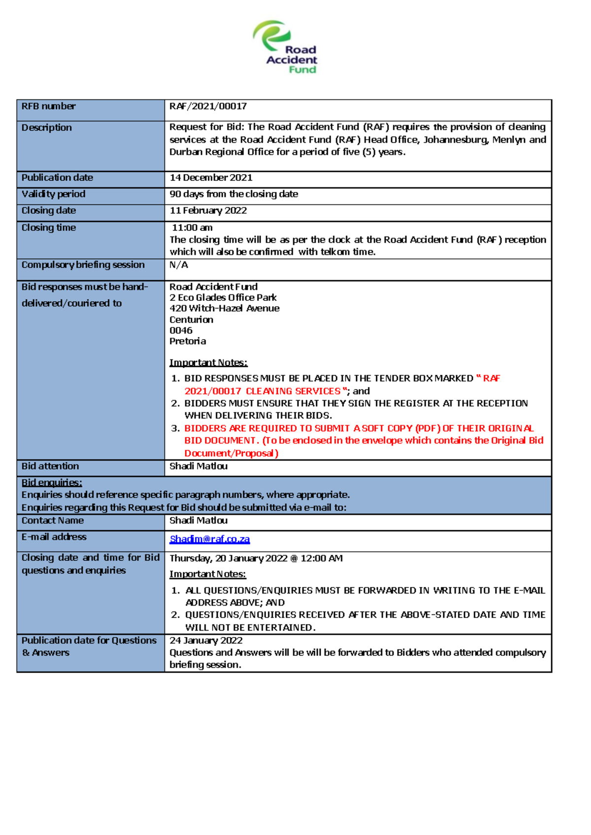 Road Accident Fund - rbawqabaqb ebw - RFB number RAF/2021/00 017 ...