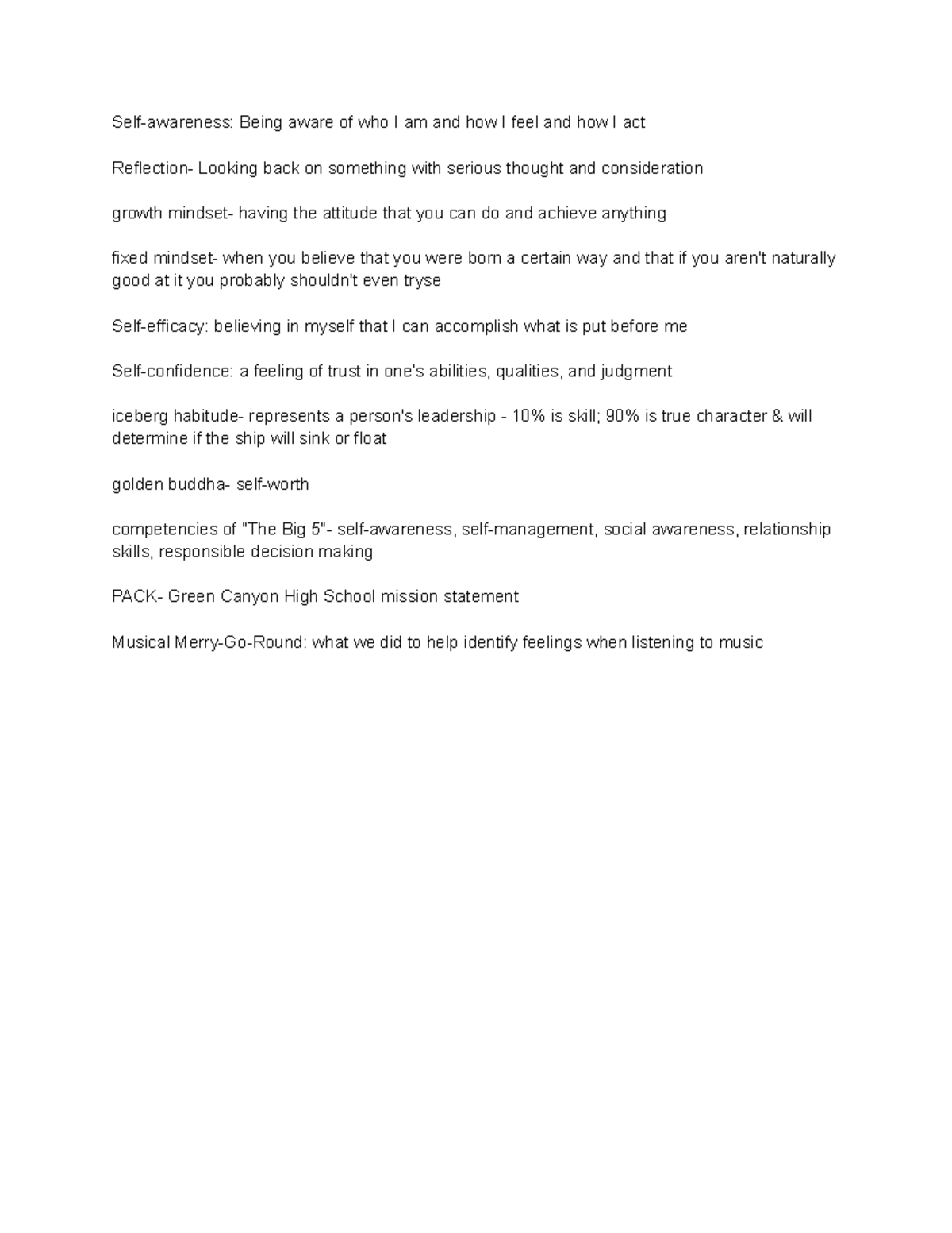 Self Awareness Notes - Self-awareness: Being aware of who I am and how ...