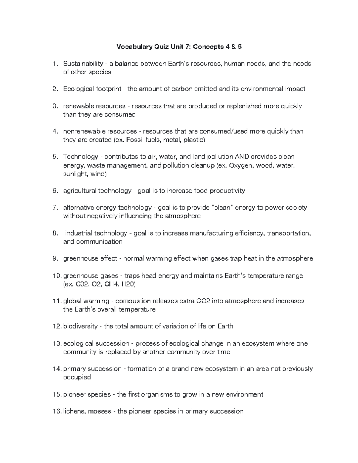 Copy of Vocabulary Quiz Unit 7- Concepts 3&4 - Vocabulary Quiz Unit 7 ...