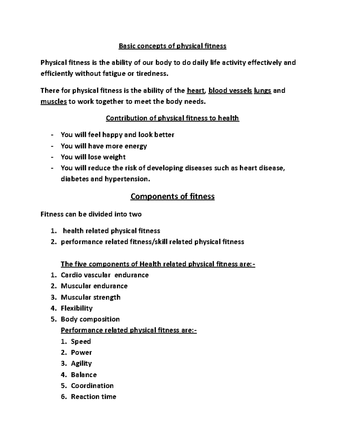 Basic concept of physical fitness - Basic concepts of physical fitness ...