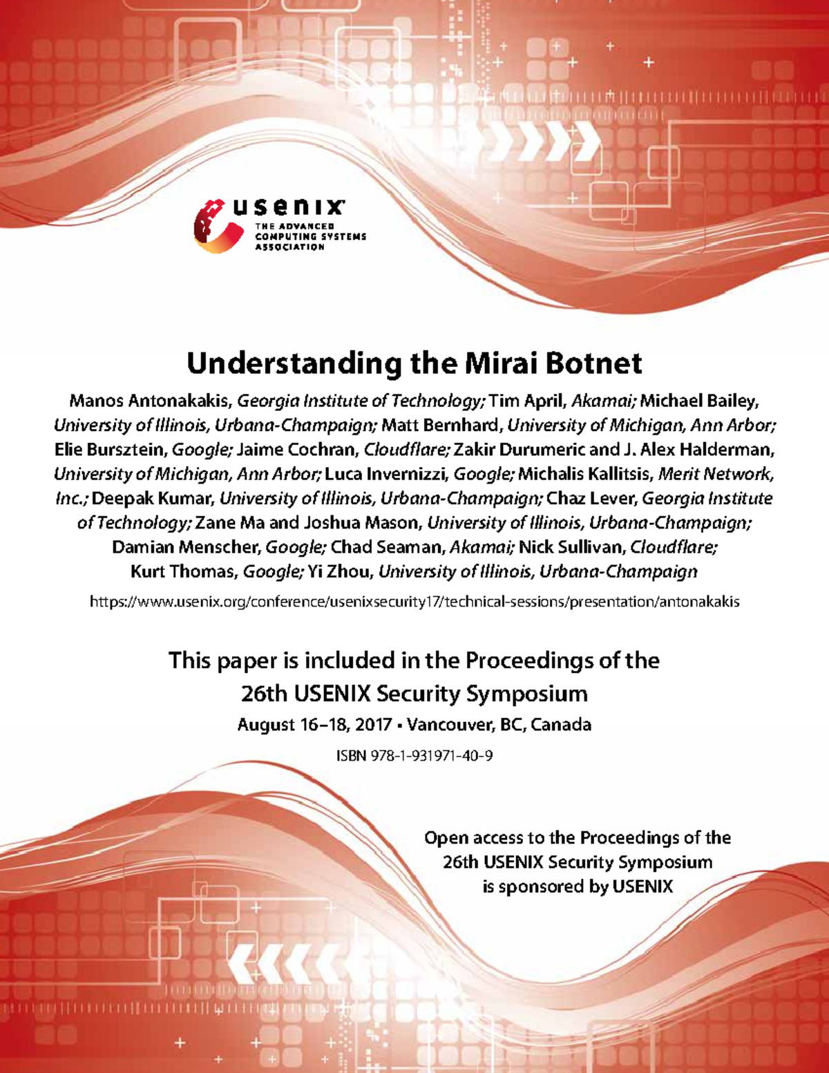 Sec17-antonakakis - This paper is included in the Proceedings of the ...