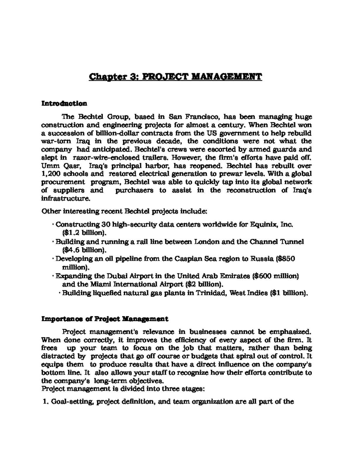 Chapter 3 - Project Management - Chapter 3: PROJECT MANAGEMENT ...