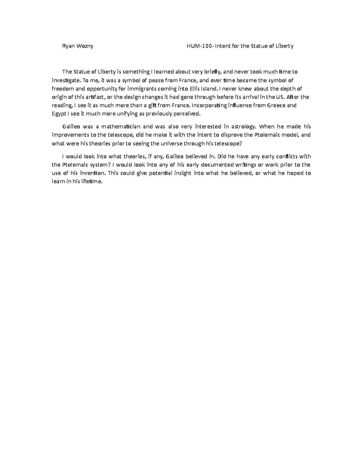 4-1 Intent and Interpretation - Ryan Wozny HUM-100- Intent for the ...