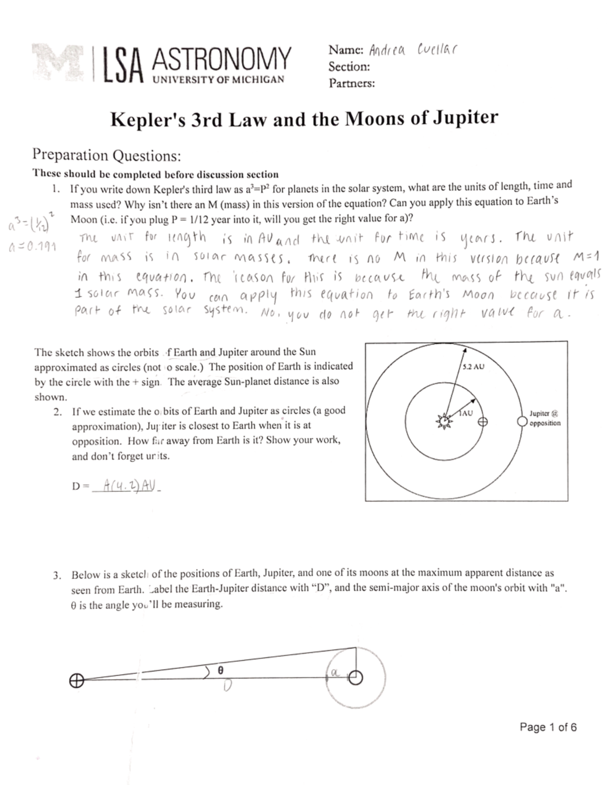 ASTRO 101 Lab #3- Using Kepler's 3rd law for Moons of Jupiter - ASTRO ...