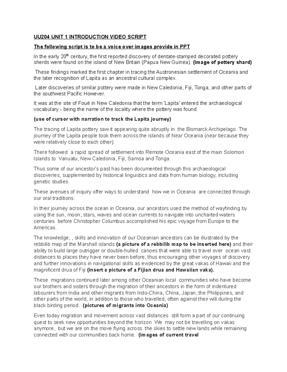 UU204 UNIT 1 Introduction Video Script - UU204 UNIT 1 INTRODUCTION ...