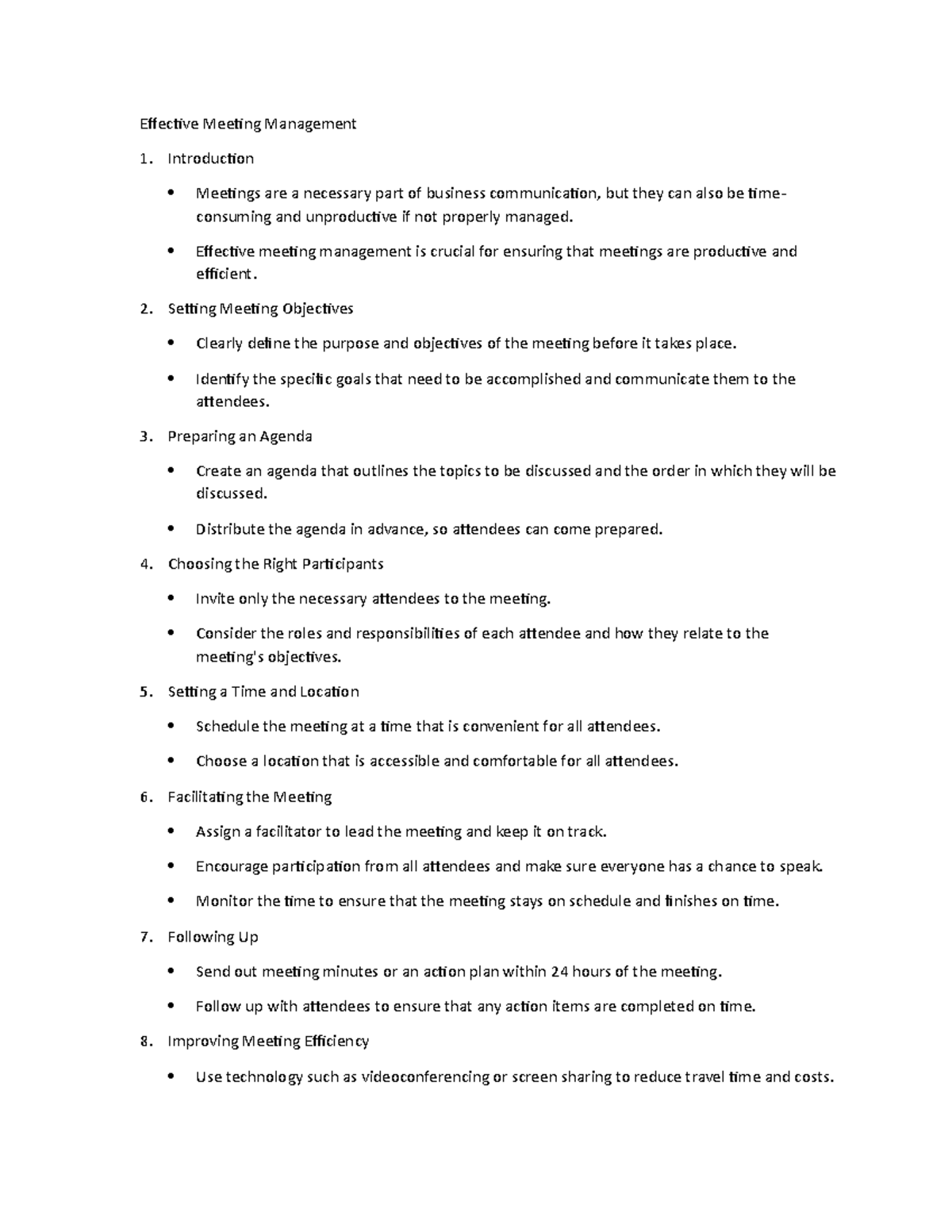 Effective meeting management - Effective Meeting Management 1 ...