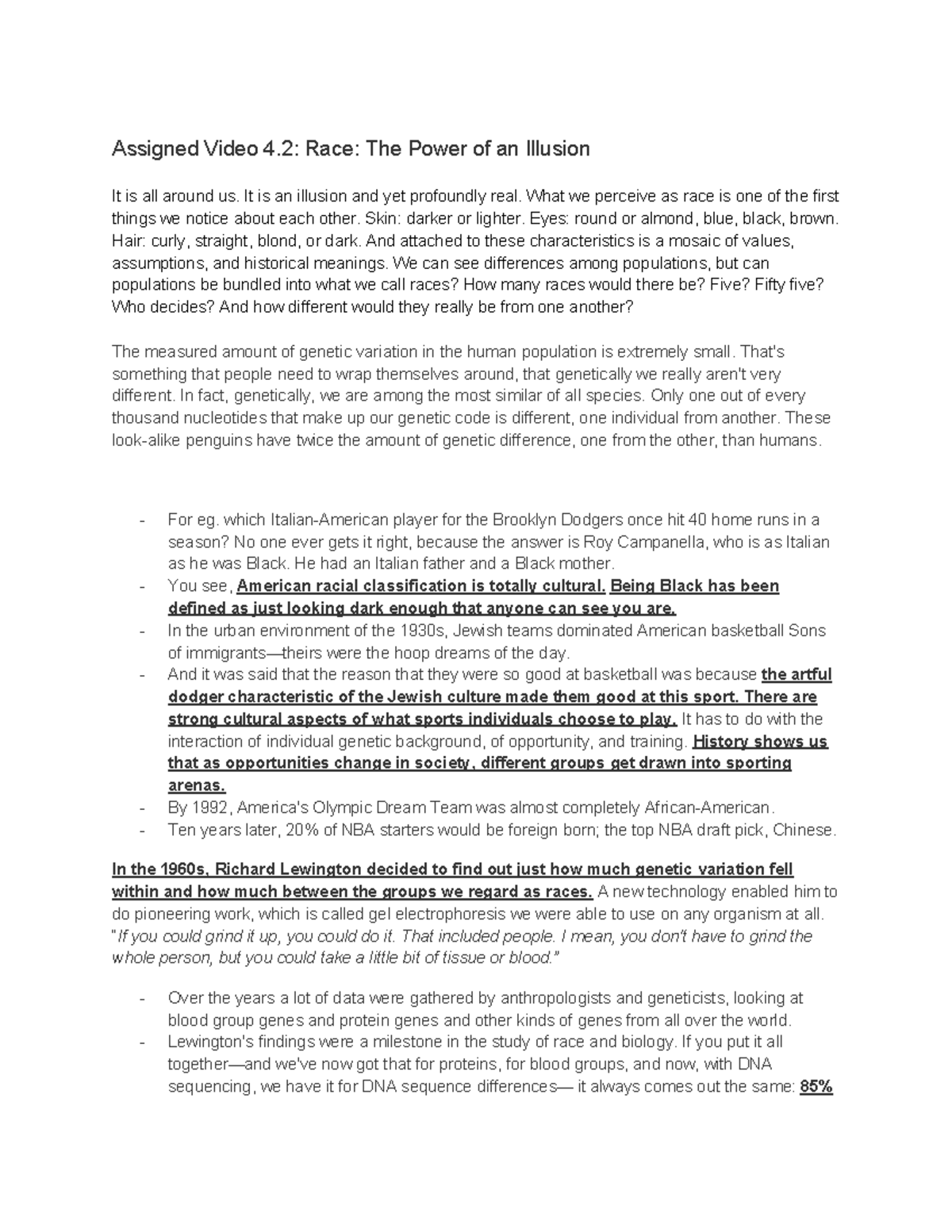 Assigned Video 4.2 Race The Power of an Illusion - Assigned Video 4 ...