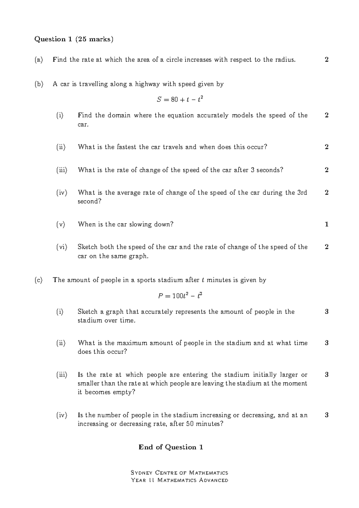 Rates of Change Exam 2 (2) (2023 02 19 00 22 54 UTC) - Question 1 (25 ...