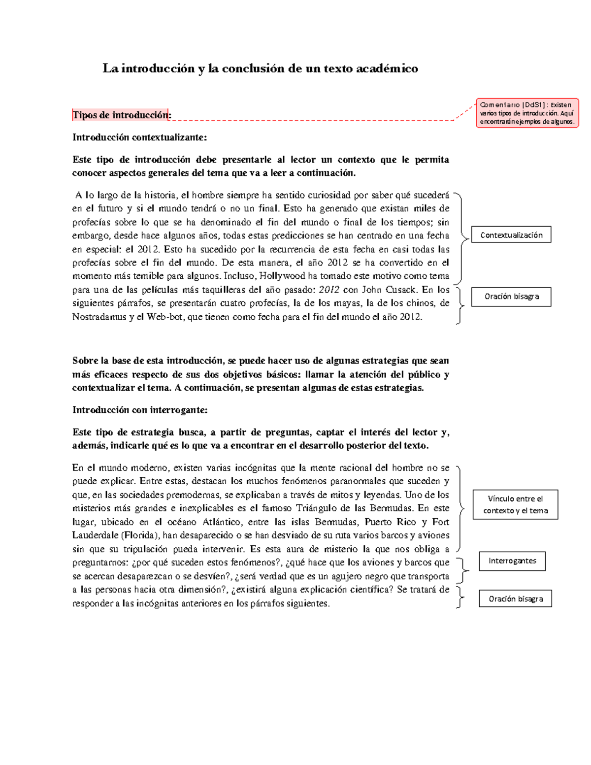 Modelos de introducción y conclusión - La introducción y la conclusión ...