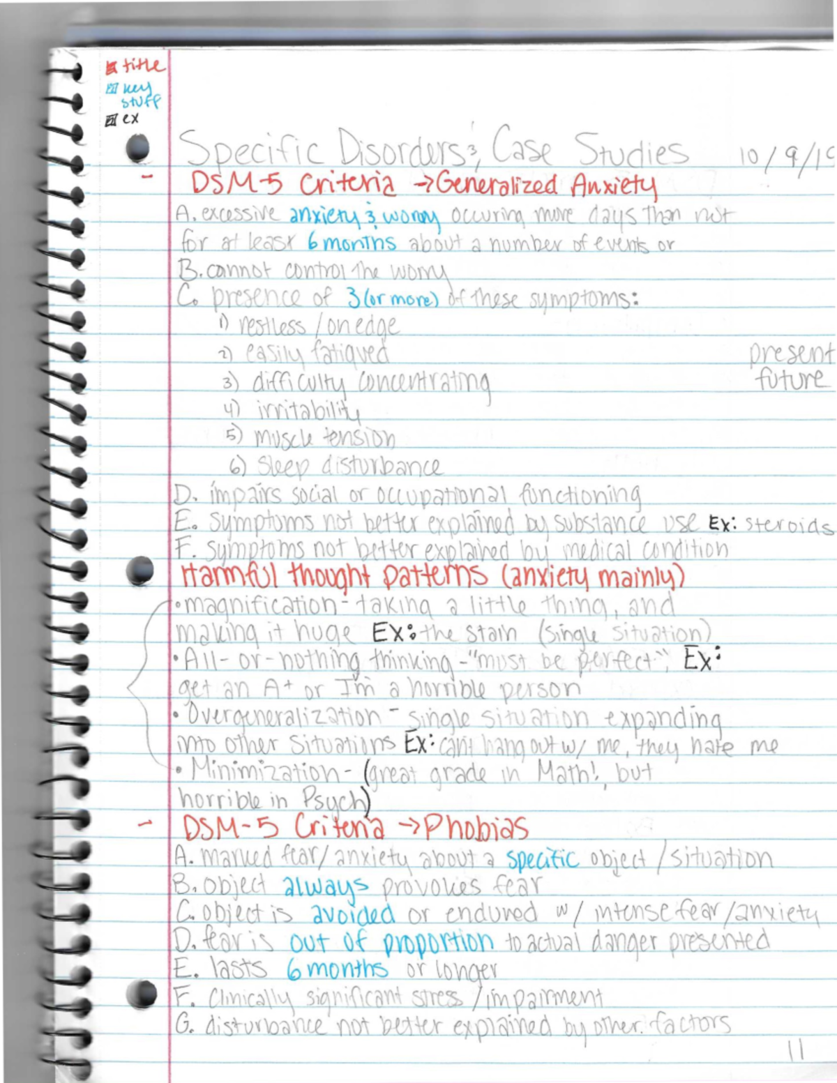 Specific Disorders and Case Studies - PSY 101 - Studocu