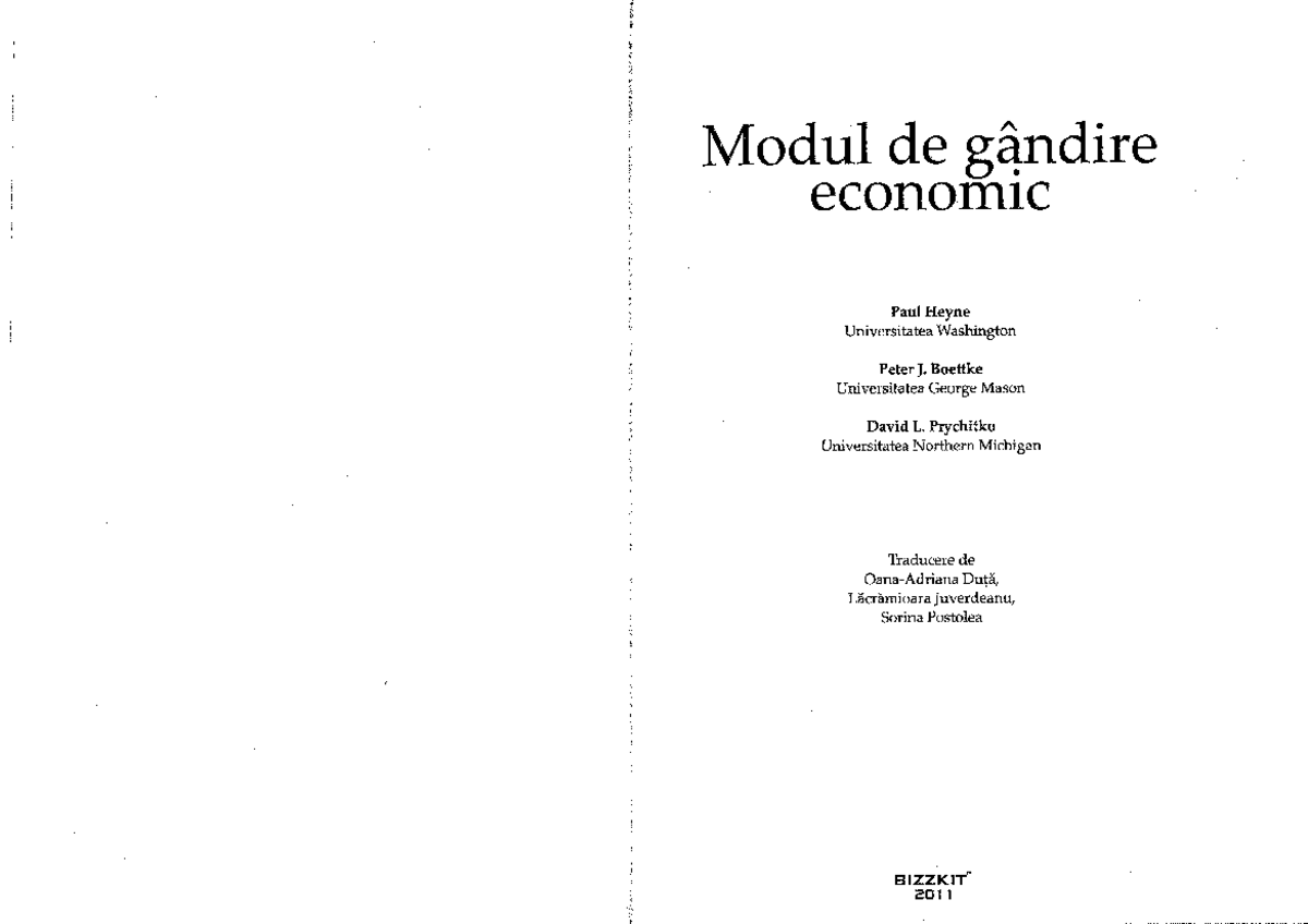 Carte modul de gandire economic - Contabilitate - Studocu