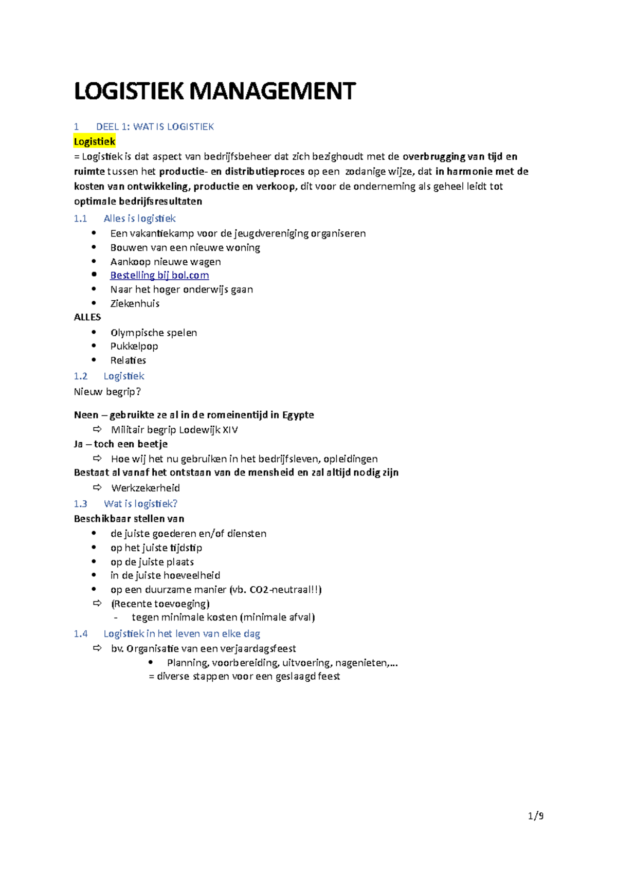 IBM SCM - Logistiek IBM - LOGISTIEK MANAGEMENT 1 DEEL 1: WAT IS ...