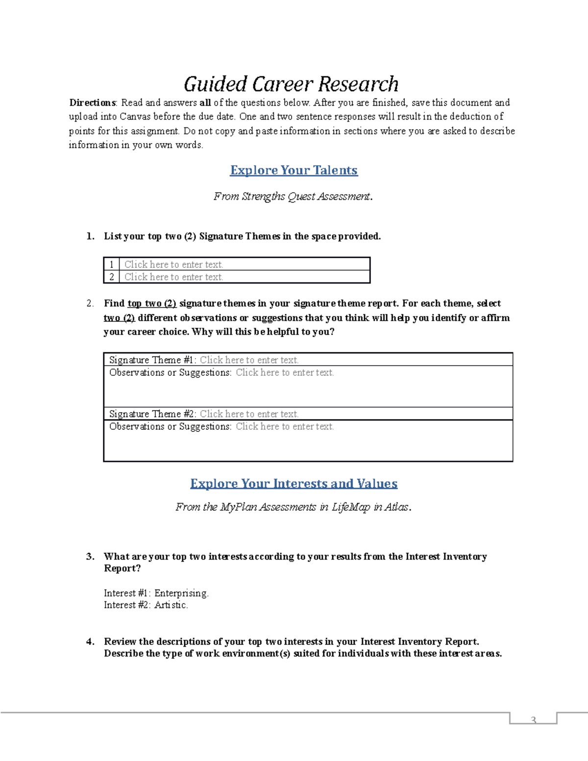 Guided Career Research - Guided Career Research Directions: Read and ...