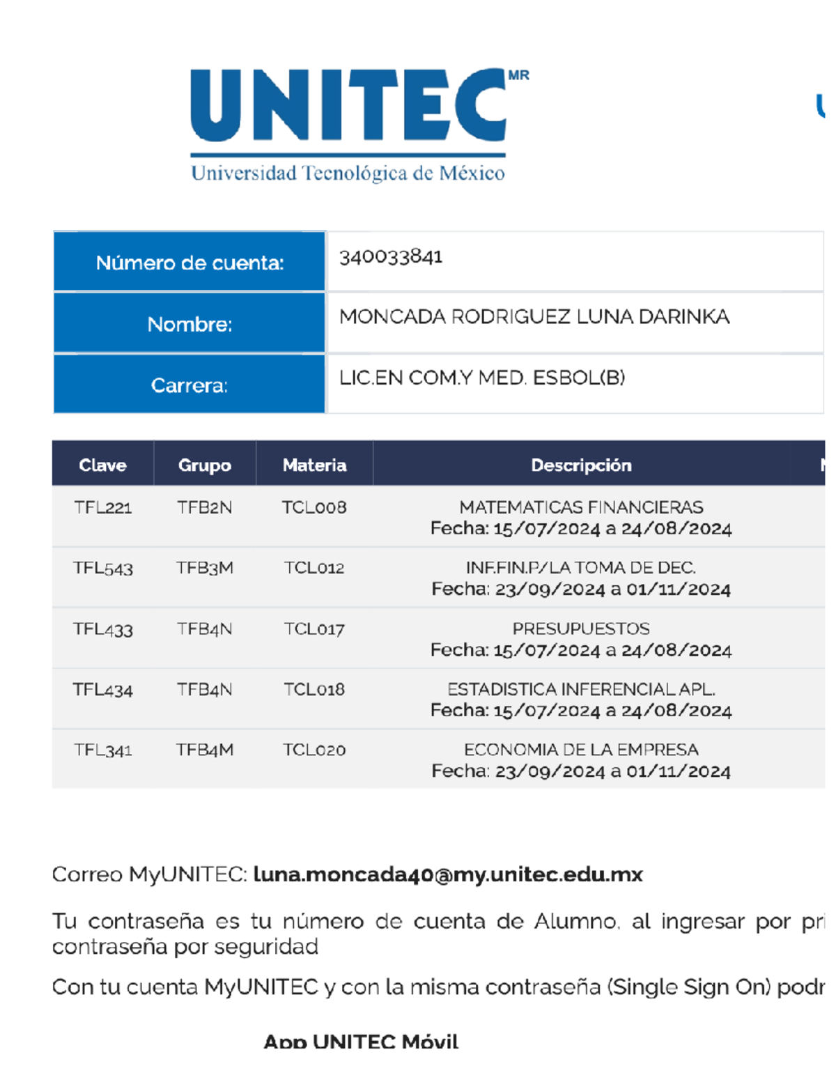 340033841 horario - turismo - MR UNITEC Universidad Tecnológica de ...