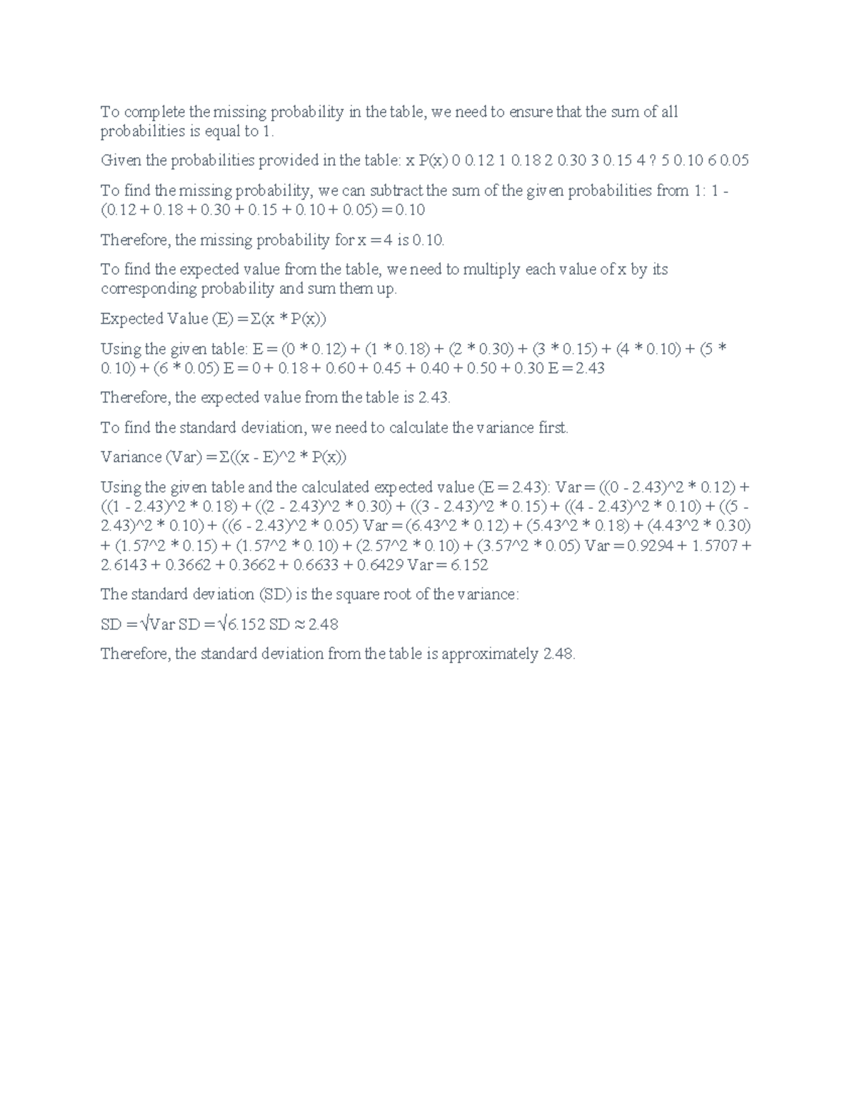 MATH 1280-01 - AY2024-T3 Written Assignment UNIT 4 - To complete the ...