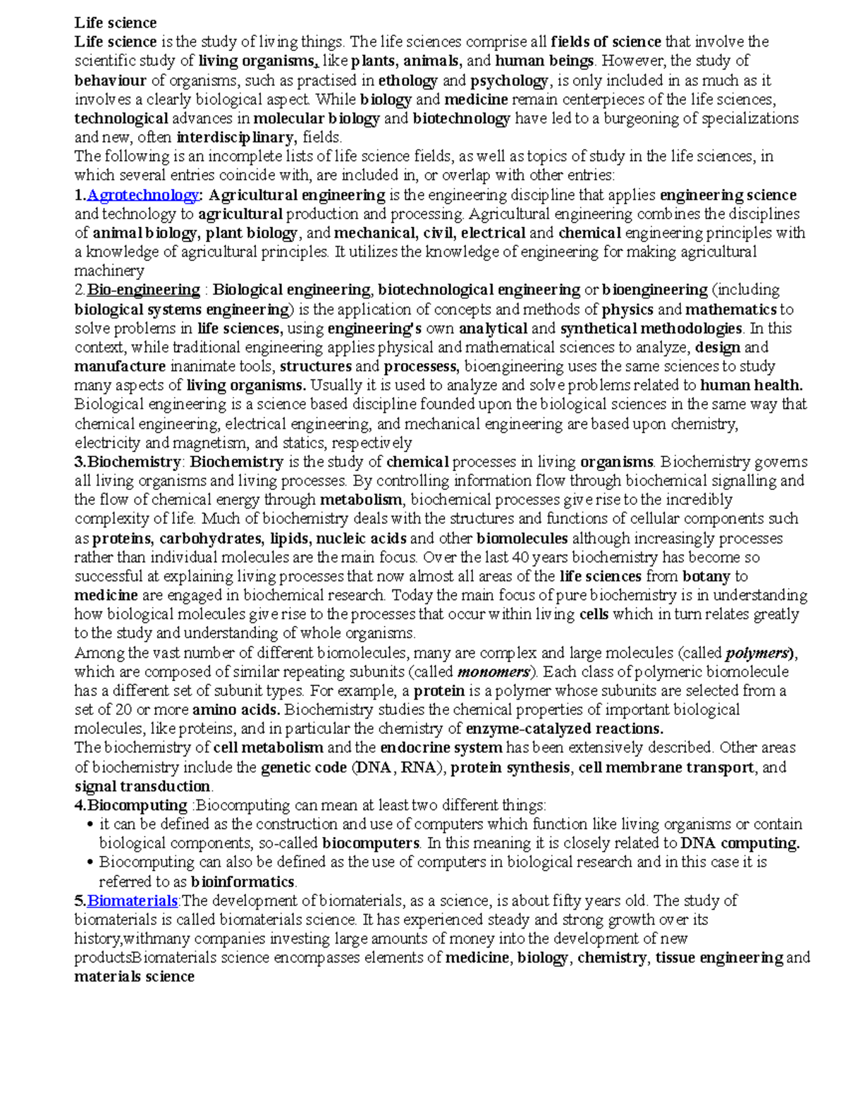 48198948-biology efrv frfrf - Life science Life science is the study of ...