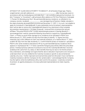 Affidavit HWtransporter - AFFIDAVIT (to be duly notarized) REPUBLIC OF ...