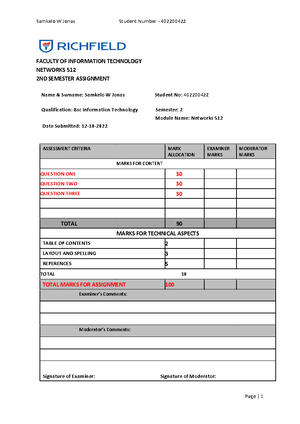 Networks 511 ca2 - Networks 511 CA TEST 2 MCQs Easy questions What part ...