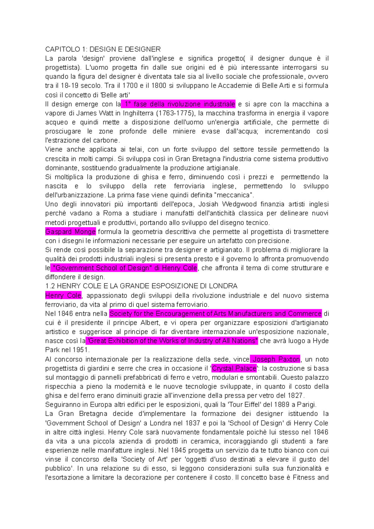 Teoria e storia del design - CAPITOLO 1: DESIGN E DESIGNER La parola ...