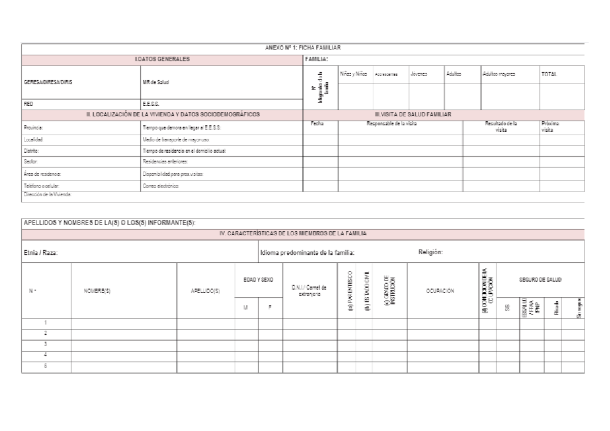 ESQUEMA PARA EL LLENADO DE Ficha Familiar 2021-2022 - Comunitaria - Studocu