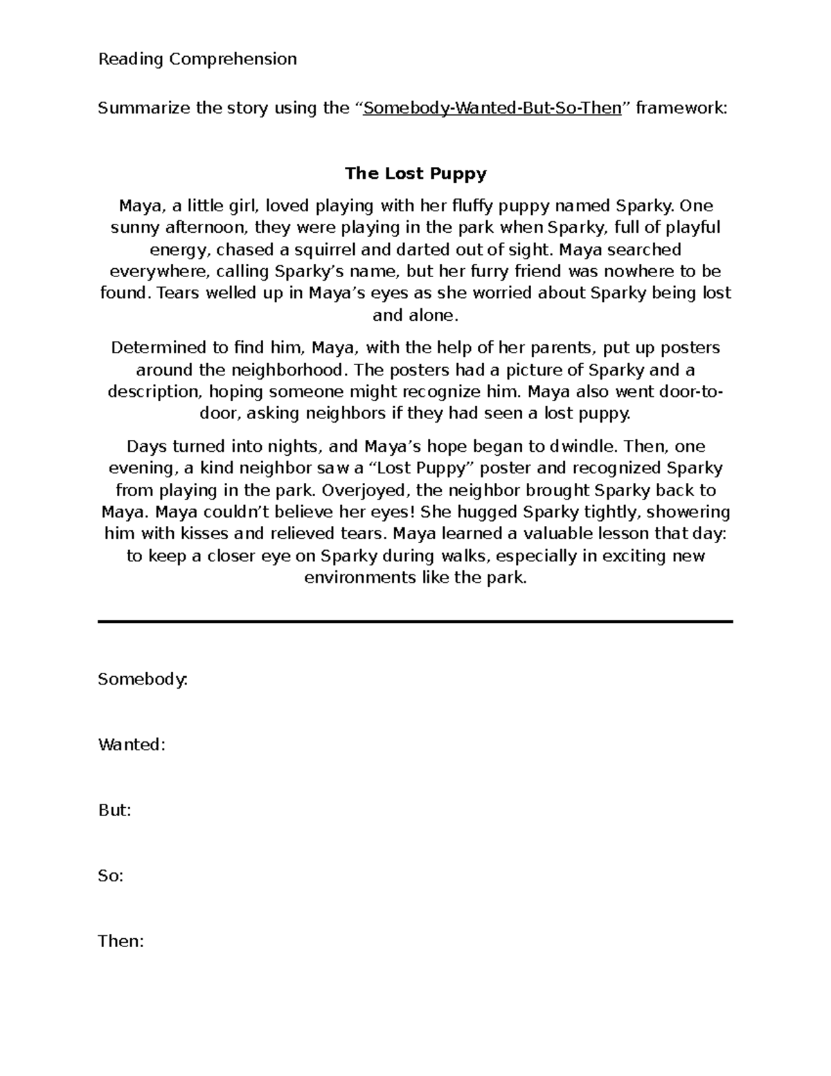 English 4 - Lesson 2 - reading comprehension and worksheets - Summarize ...