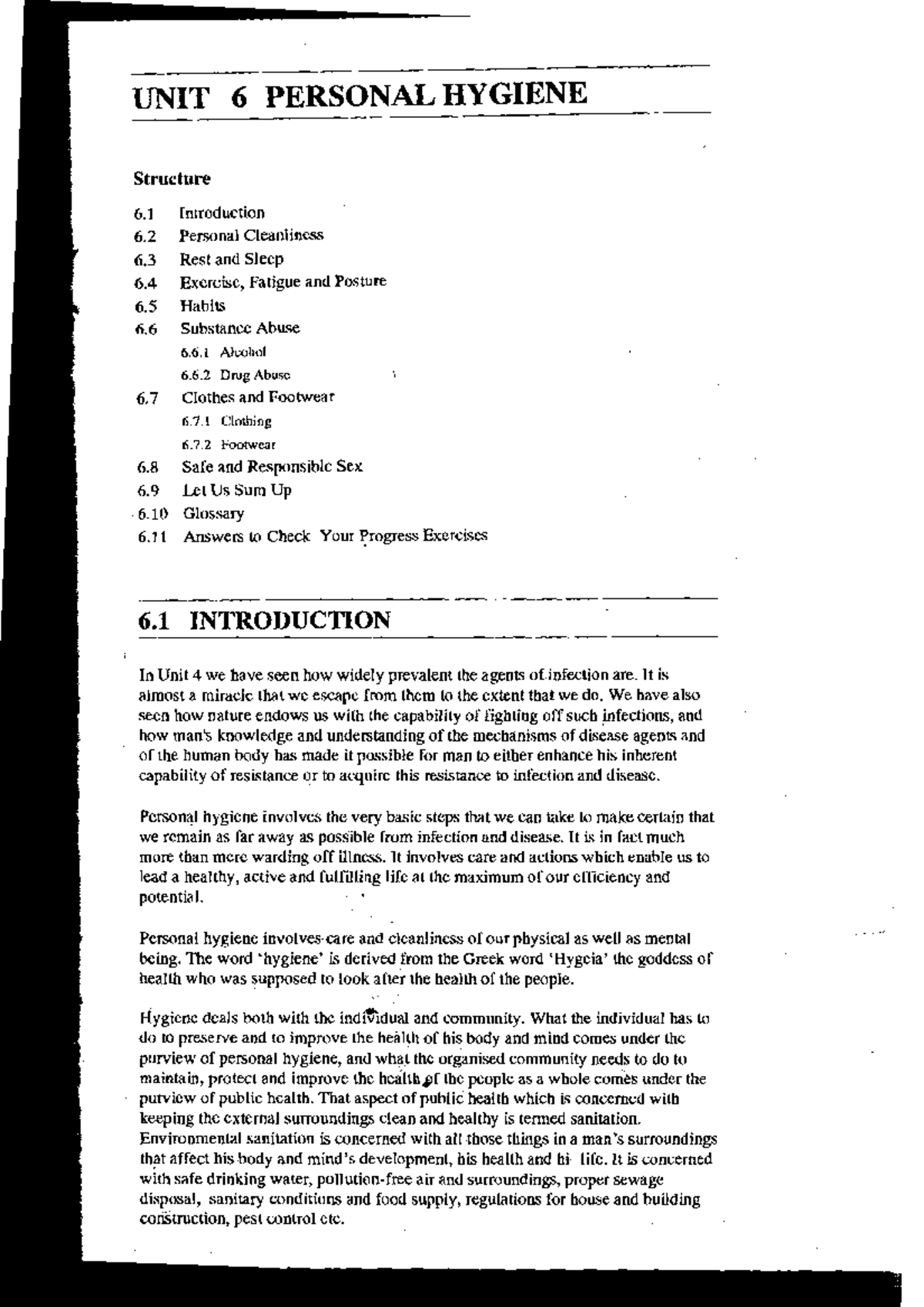 Unit-6 - Environmental Sanitation: Personal hygiene - Structure 6 ...