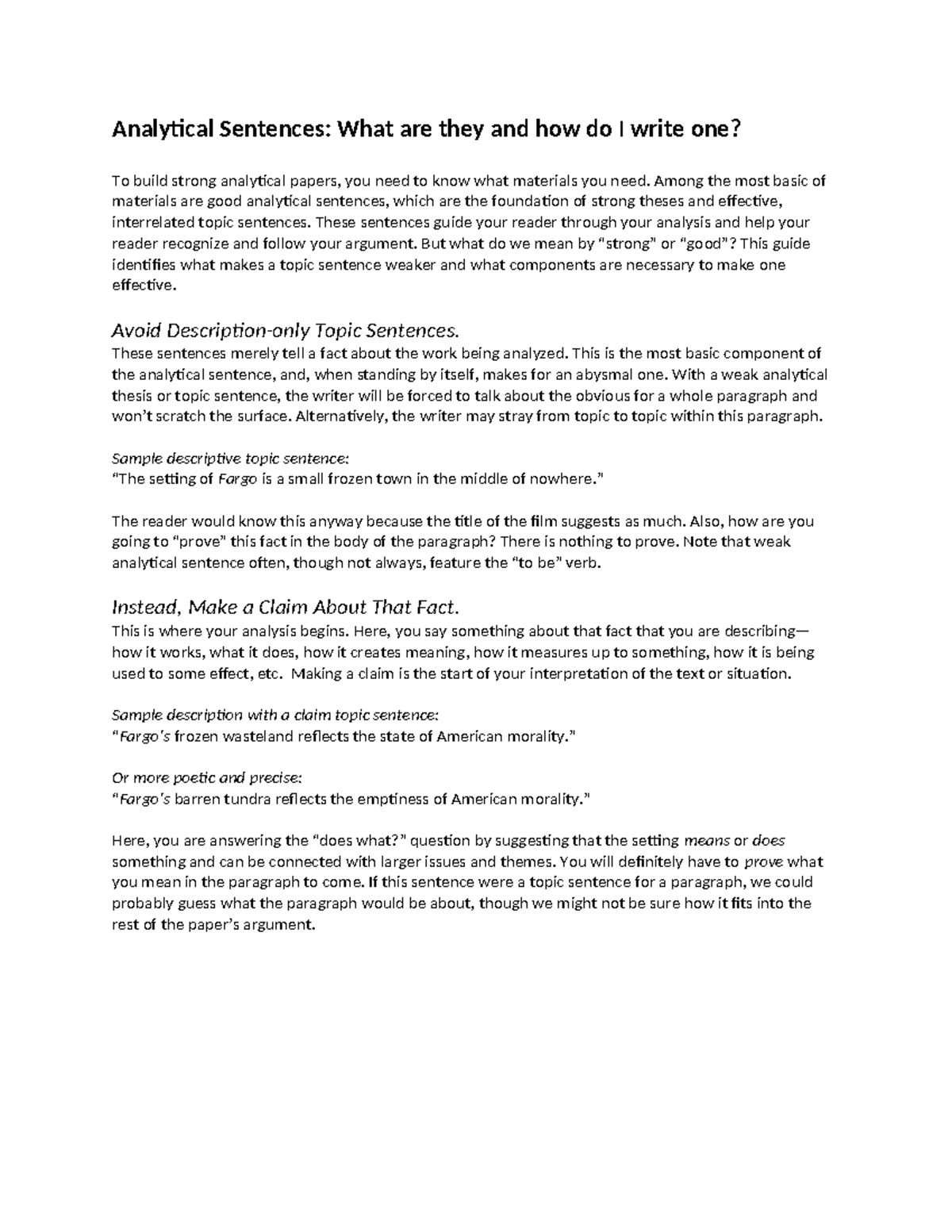 Analytical Sentences - Among the most basic of materials are good ...